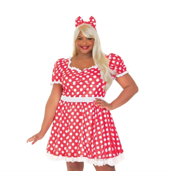 Wonderland Other Womens Plus Wonderland Polka Dot Dress Costume Red And White Poshmark
